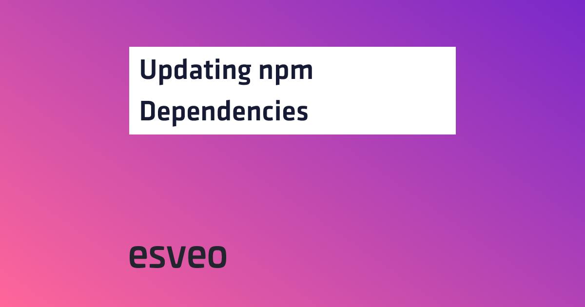 Updating npm Dependencies | esveo